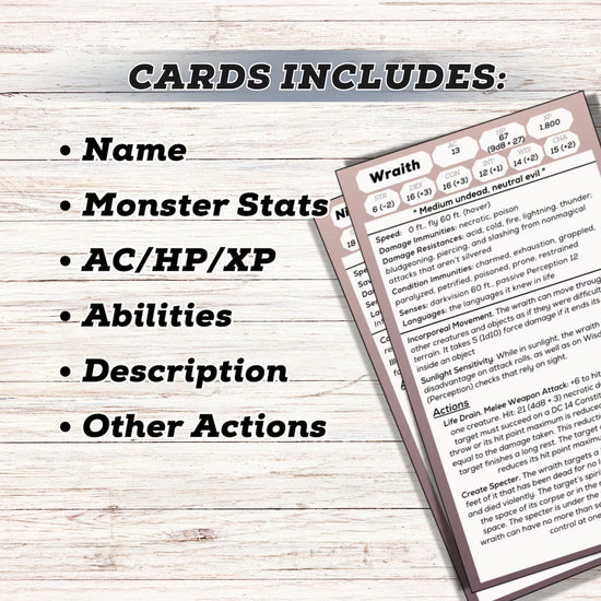 280 Monster Cards from Dungeons & Dragons 5E – The Noname Nerd