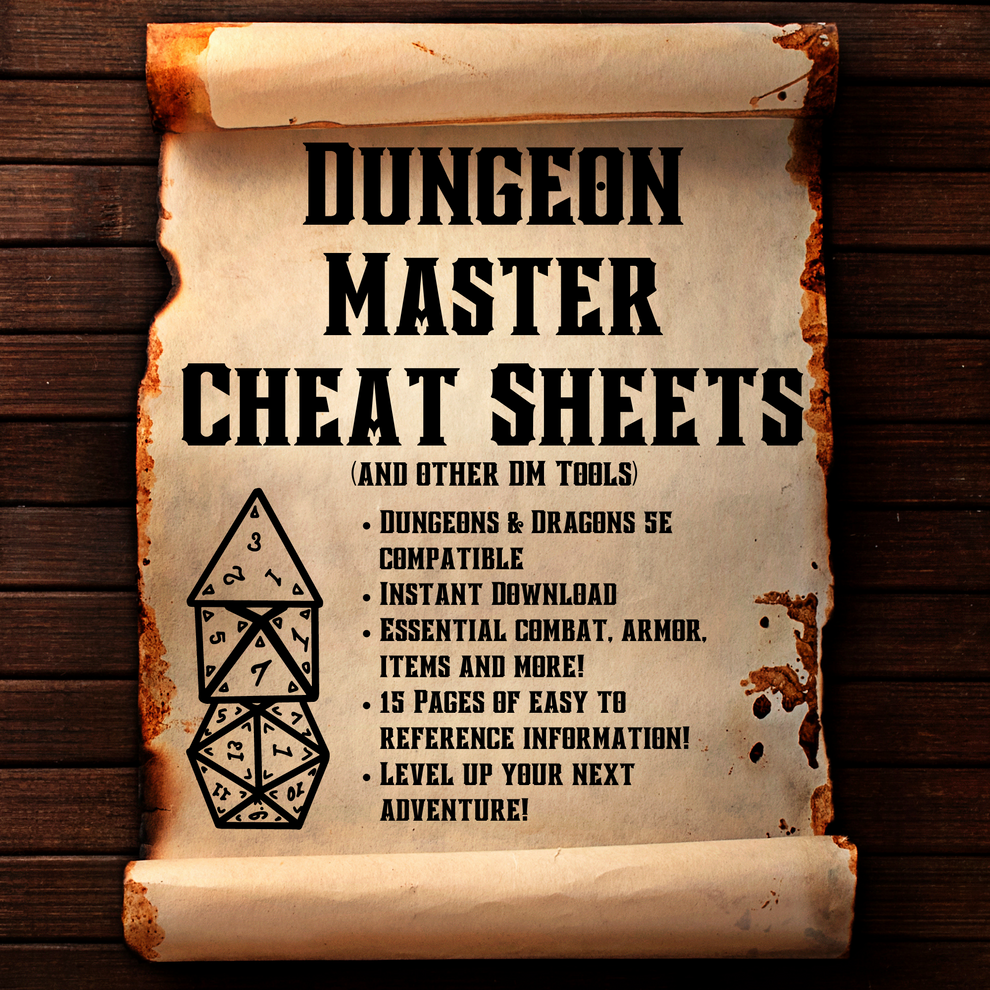 Dungeon Master Cheat Sheets – The Noname Nerd